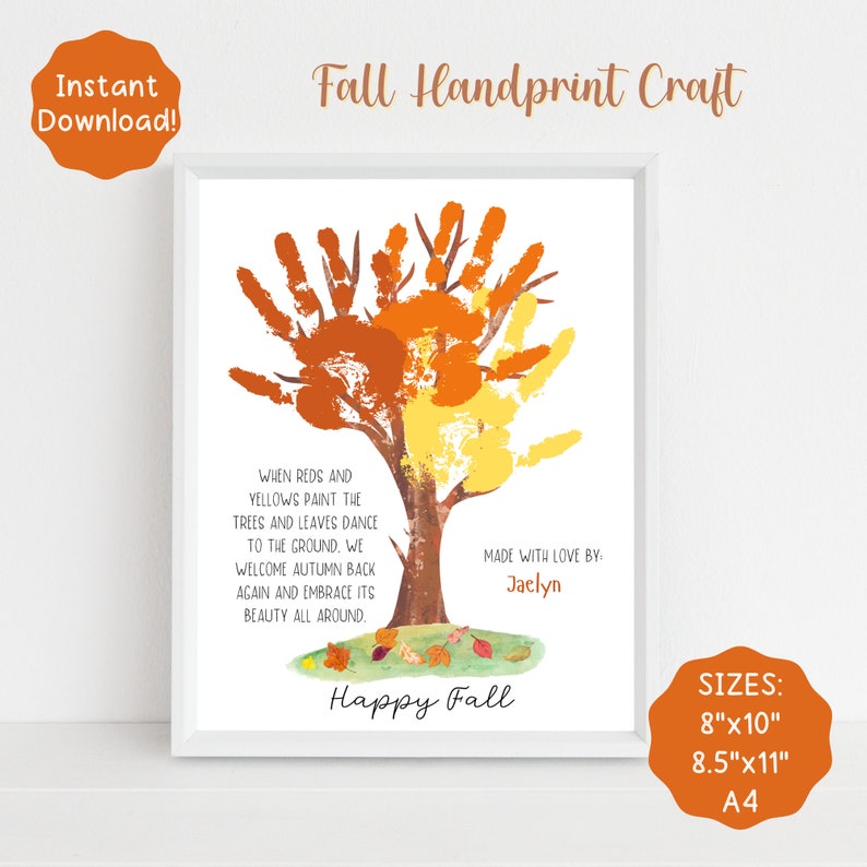 Fall Handprint Craft Bundle, Fall Crafts for Kids, Fall Handprint ...