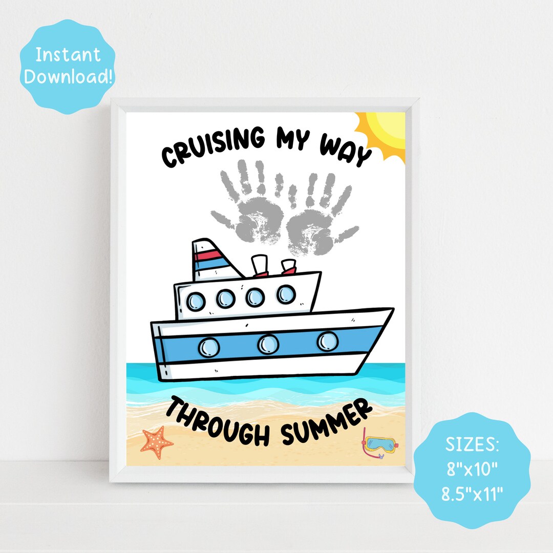Summer Handprint Craft, Boat Craft for Kids, Baby Handprint Art, Cruise ...