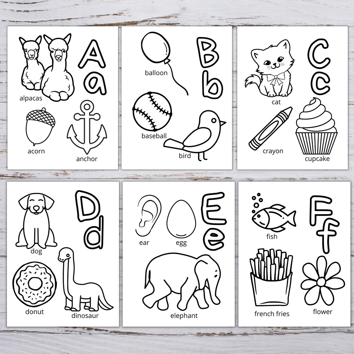Alphabet Coloring Pages A to Z Coloring Pages for Kids - Etsy