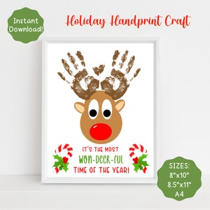 Christmas Handprint Craft Bundle, Christmas Handprint Art, Holiday ...