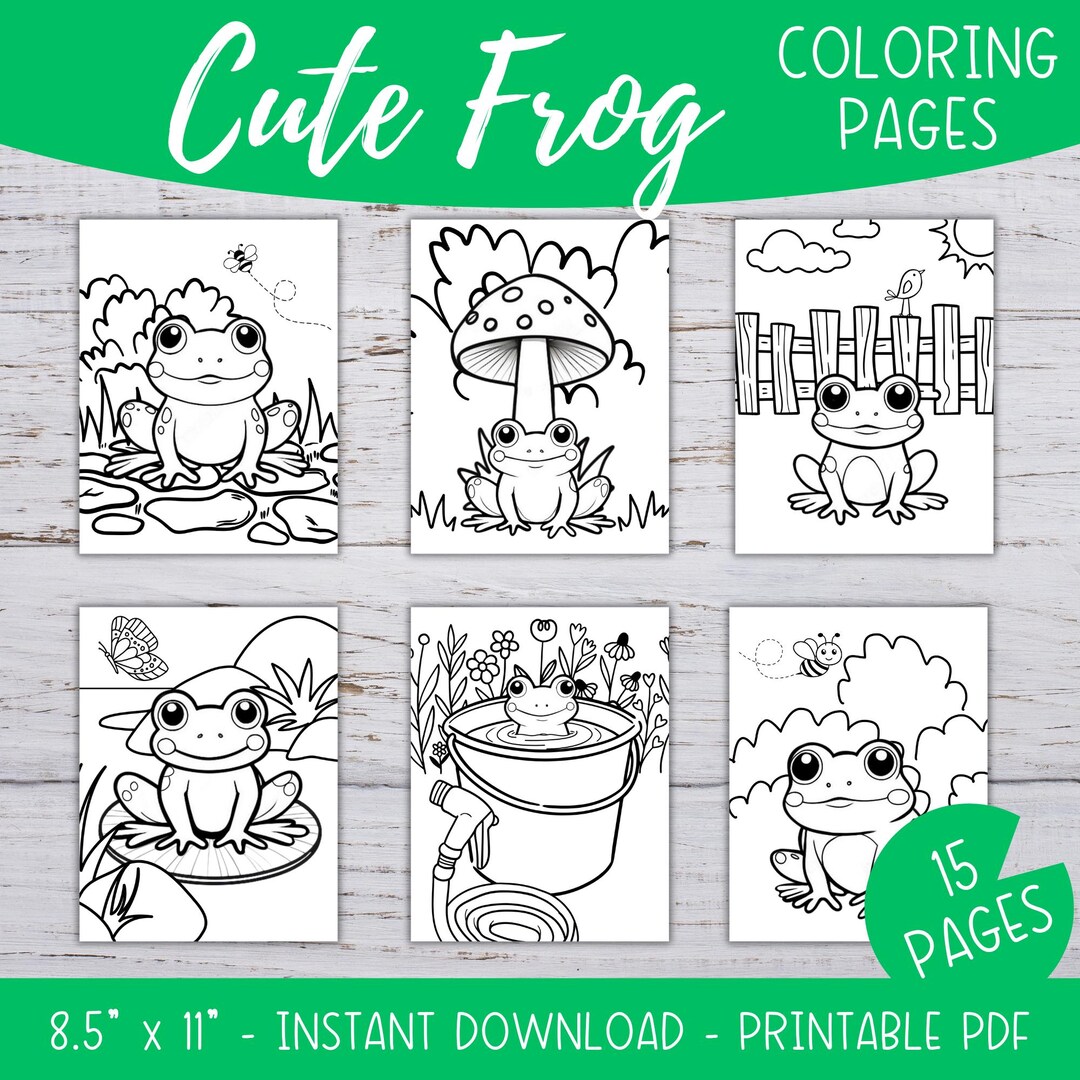 Frog Coloring Pages, Kids Coloring Sheets, Printable Frog Coloring ...