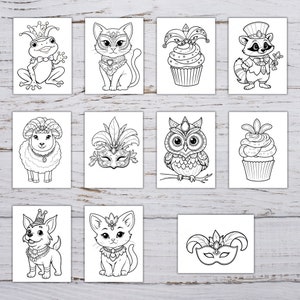 Printable Mardi Gras Coloring Pages, Kids Fat Tuesday Coloring Sheets ...