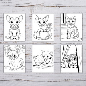 Kitten Coloring Pages, Multiple Cat Breeds (printable PDF) - Etsy