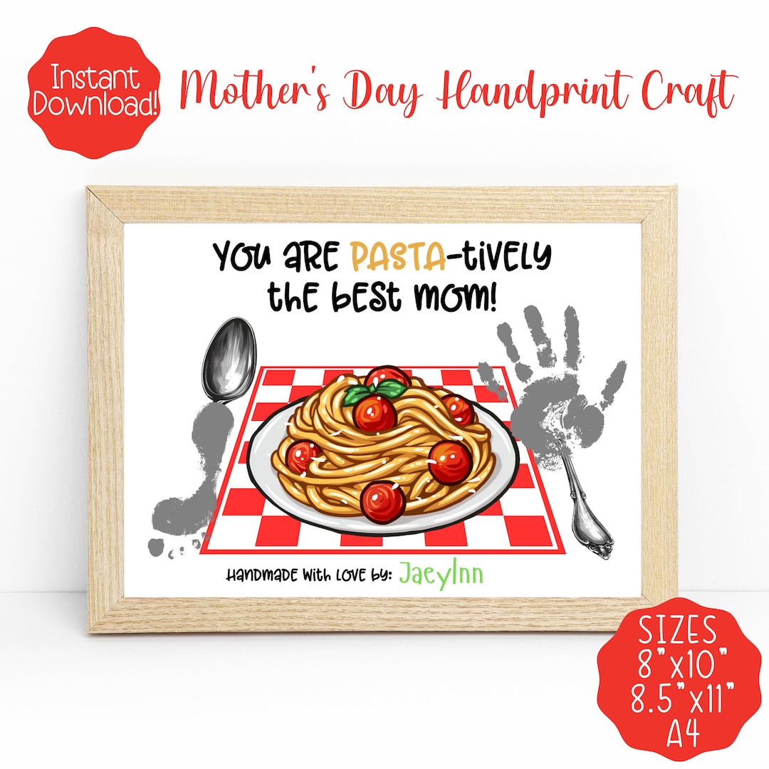 Mother's Day Handprint Craft, Printable Card for Mom, DIY Card for Mom ...