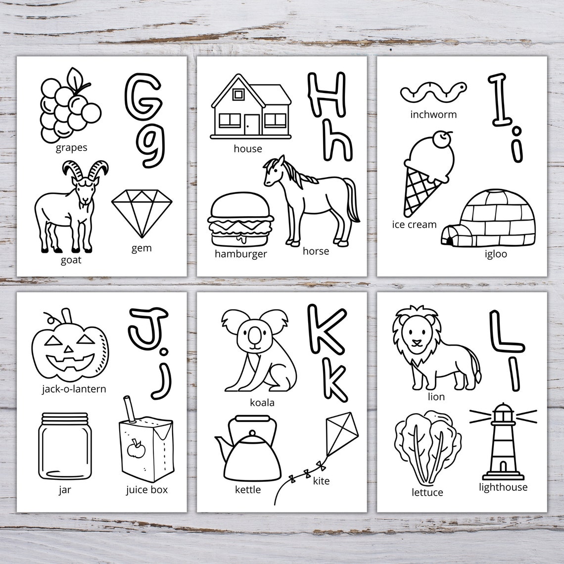 Alphabet Coloring Pages A to Z Coloring Pages for Kids - Etsy