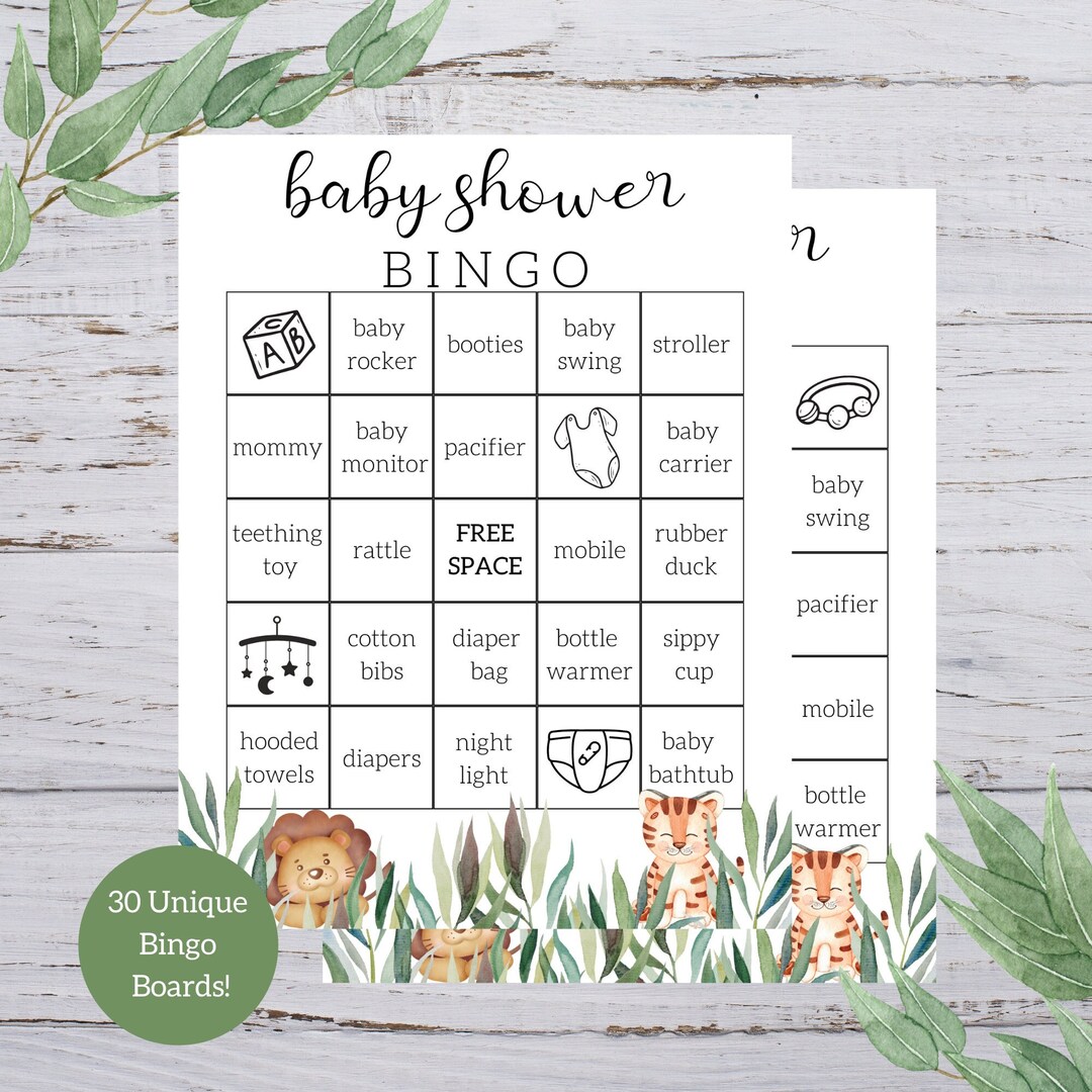 Baby Shower Bingo, Printable Baby Bingo Game, Printable Baby Shower ...