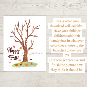 Fall Handprint Craft Printable, Fall Tree Handprint Activity, Kids Fall ...