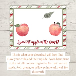 Fall Handprint Craft Printable, Apple Handprint Craft, Fall Activity ...