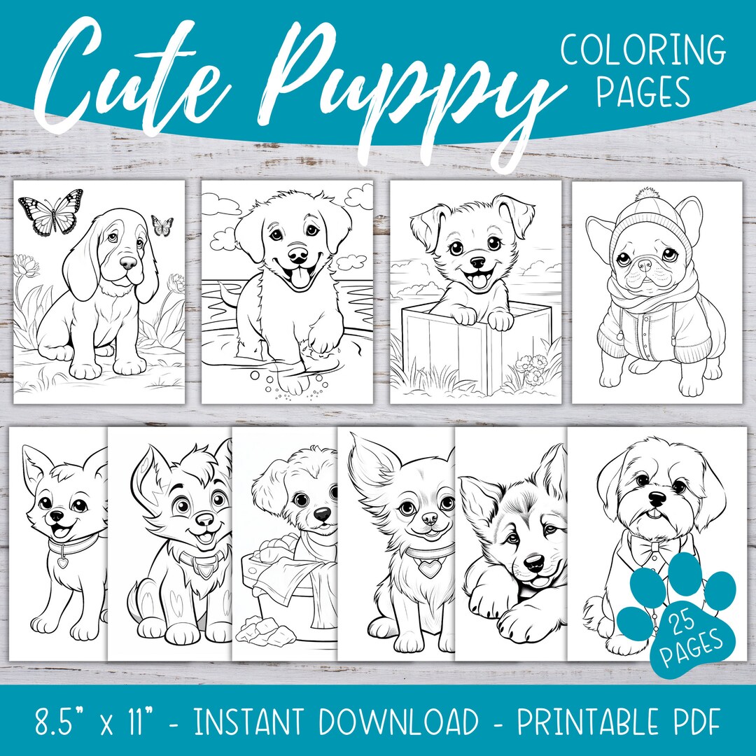 Puppy Coloring Pages, Kid's Dog Coloring Sheets, Printable Coloring ...