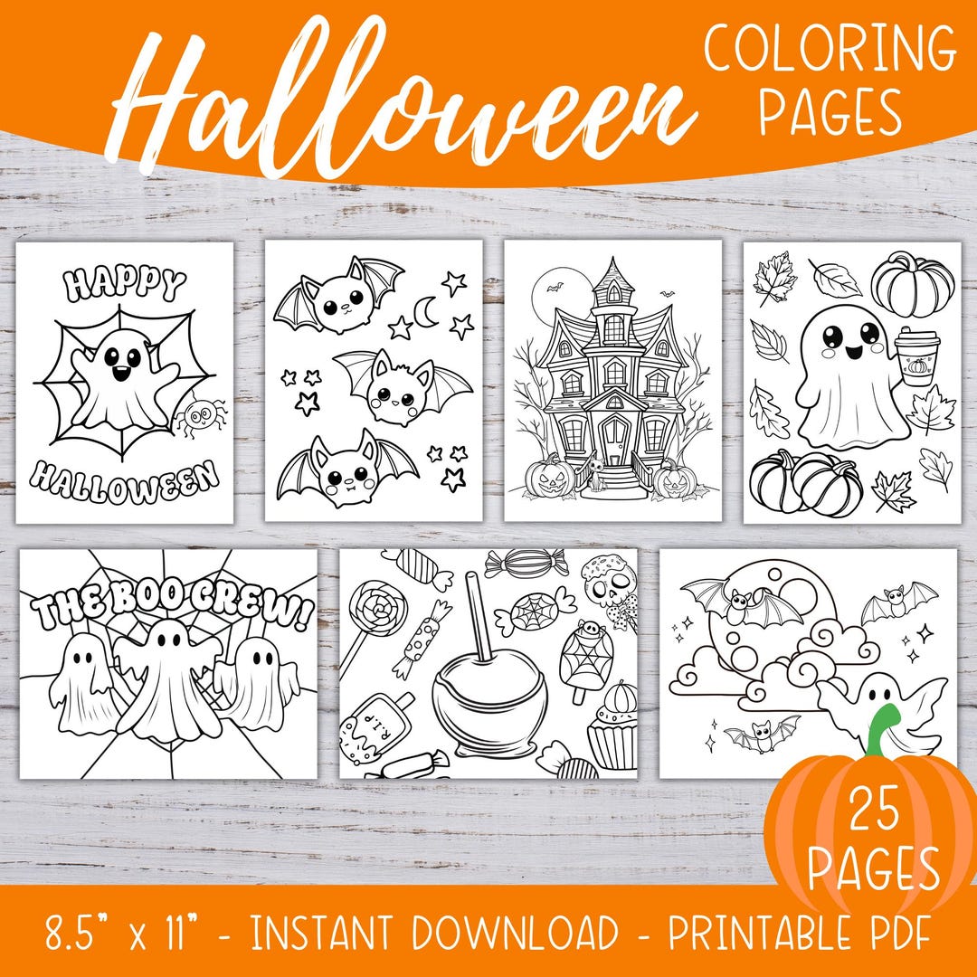 Printable Halloween Coloring Pages, Halloween Activity for Kids ...