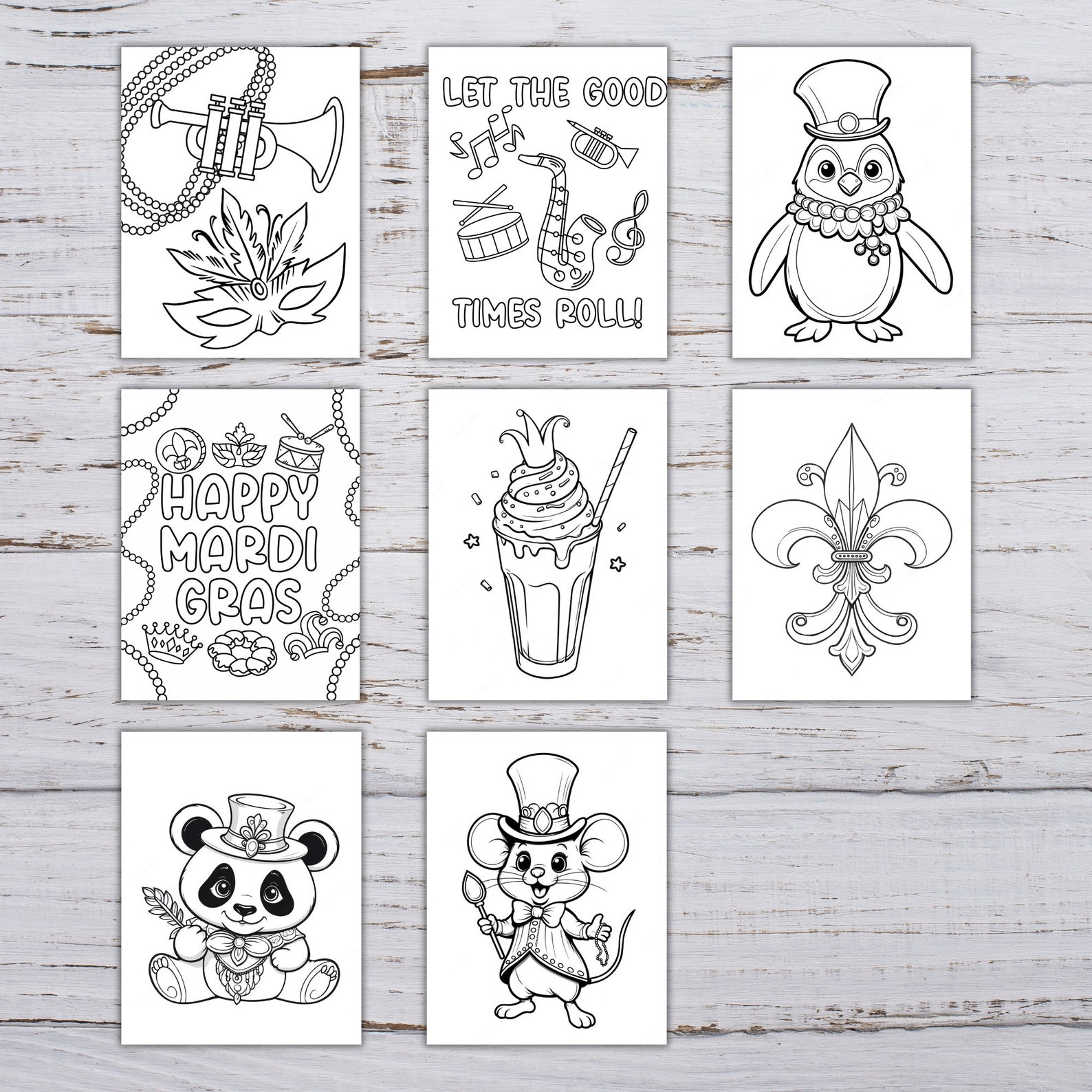 Printable Mardi Gras Coloring Pages, Kids Fat Tuesday Coloring Sheets ...