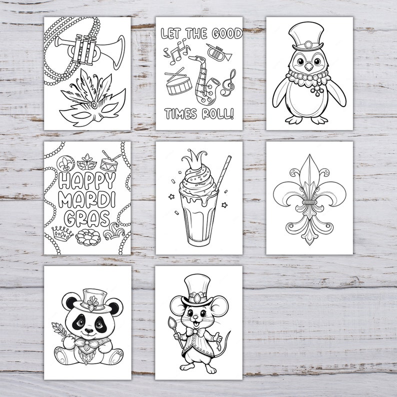 Printable Mardi Gras Coloring Pages, Kids Fat Tuesday Coloring Sheets ...