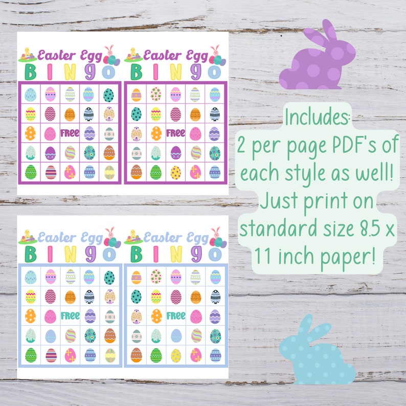 Printable Easter Bingo Easter Egg Bingo Fun Easter Bingo for | Etsy
