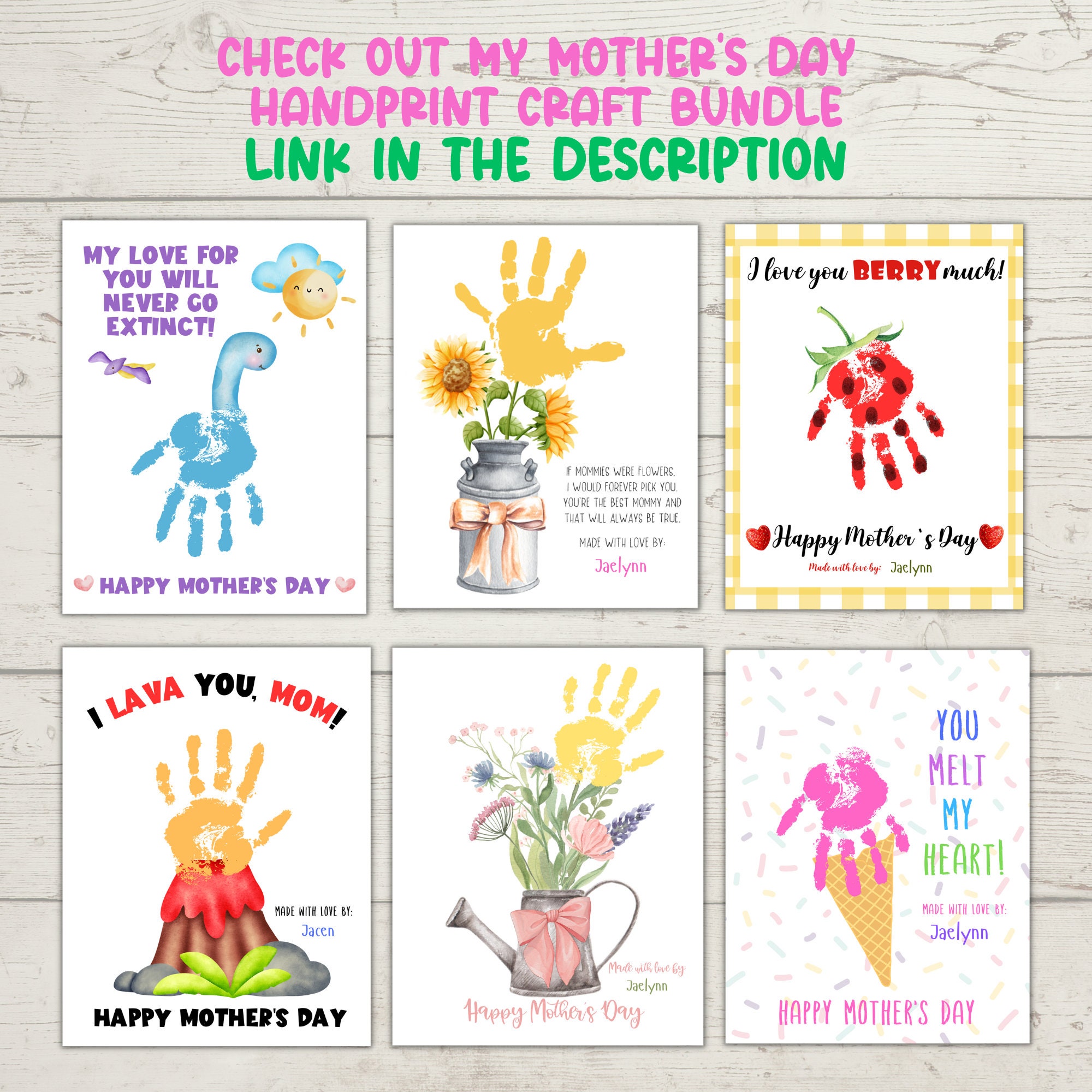 Mother's Day Crafts, Printable Handprint Craft, Sunflower Handprint ...
