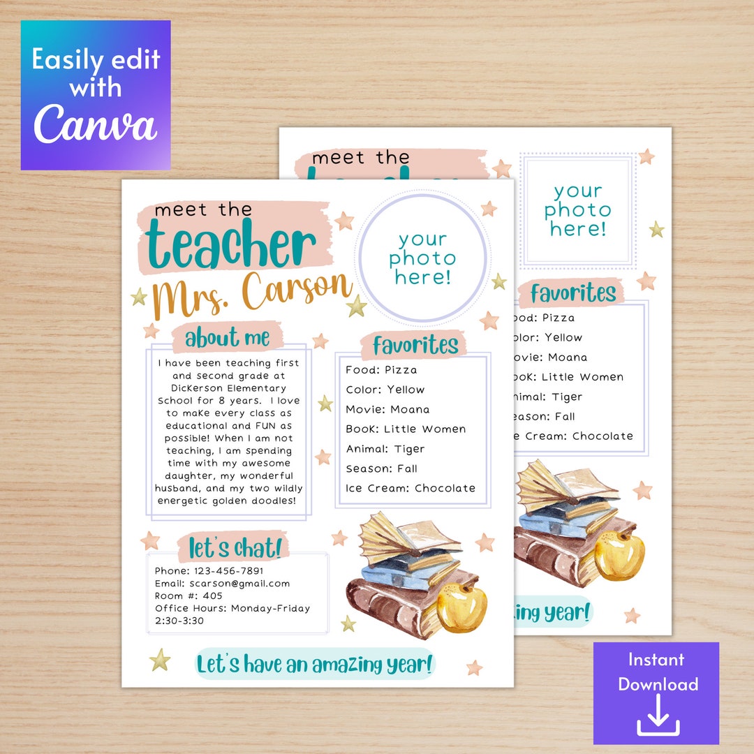 Meet the Teacher Template, Editable Meet the Teacher Printable, Back to ...