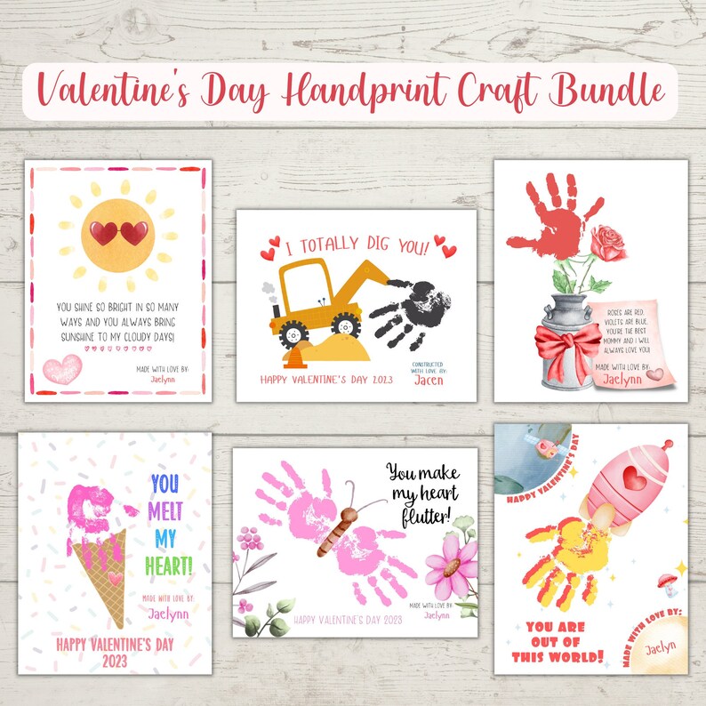 Valentine's Day Handprint Craft Bundle Valentine's - Etsy
