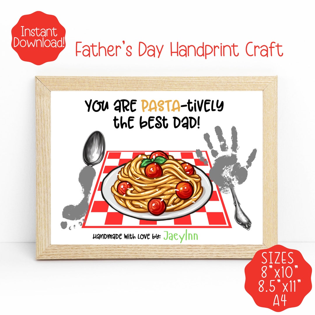 Dad Handprint Craft, Printable Handprint Craft for Kids, DIY Father's ...