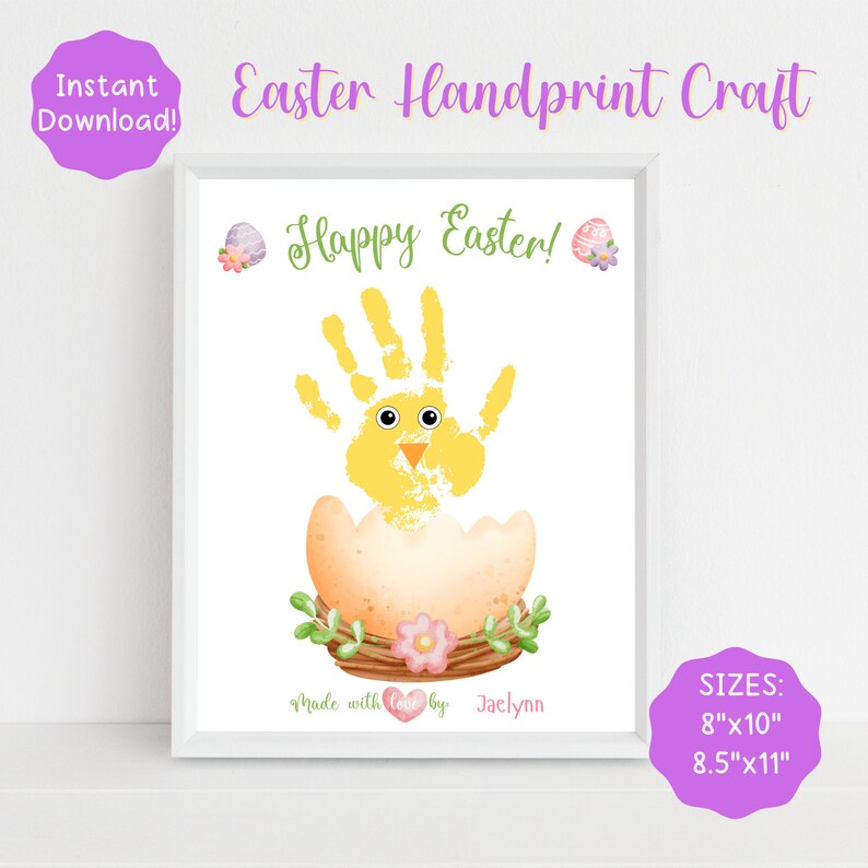 Easter Handprint Craft Printable Easter Craft for Kids - Etsy