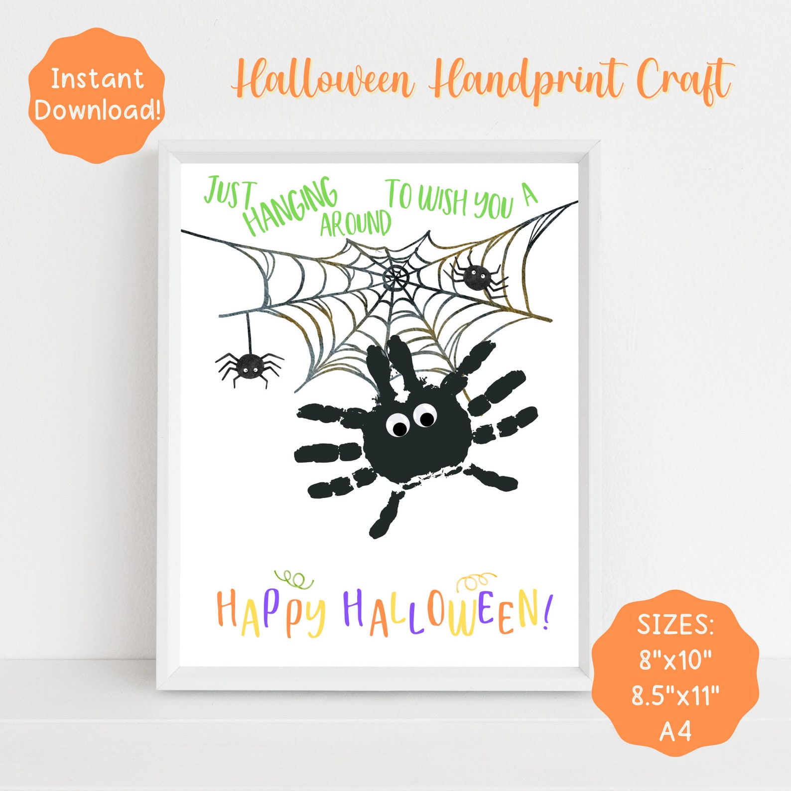 Halloween Handprint Craft Spider Handprint Craft Handprint - Etsy