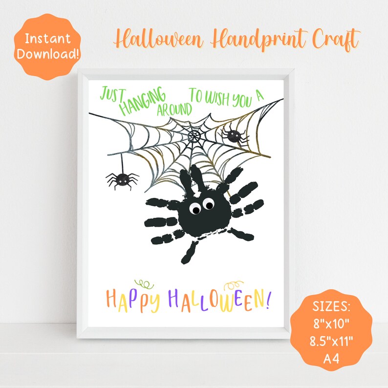 Halloween Handprint Craft Spider Handprint Craft Handprint - Etsy