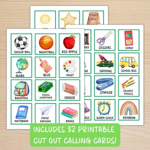 Back to School Bingo, Printable Bingo Game for School, Back to School ...