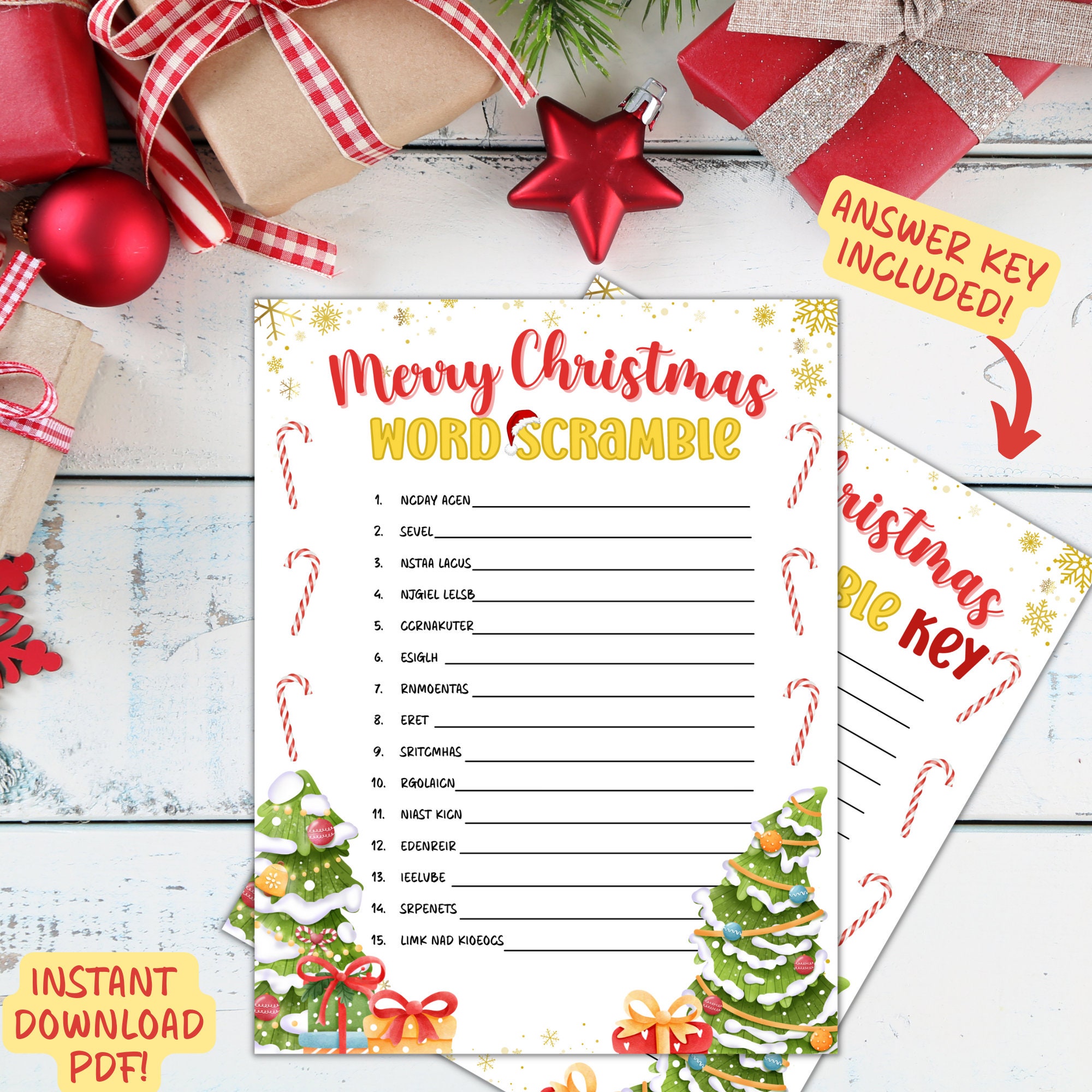 Printable Christmas Game Bundle, Holiday Activities for Kids, Christmas ...