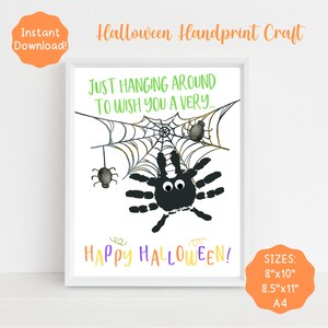 Halloween Handprint Craft, Spider Handprint Craft, Handprint Craft for ...