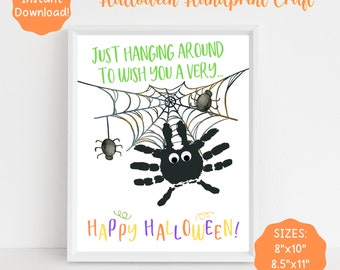Halloween Handprint Art Craft for Kids, Spider Handprint Craft ...