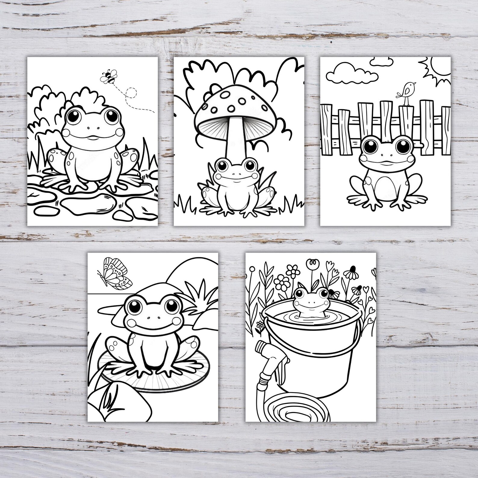Frog Coloring Pages, Kids Coloring Sheets, Printable Frog Coloring ...