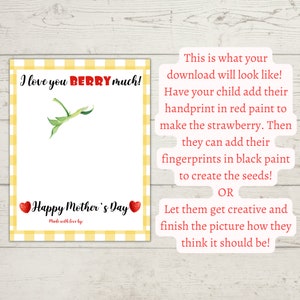 Mother's Day Handprint Craft, Printable Mother's Day Card, Gift for Mom ...