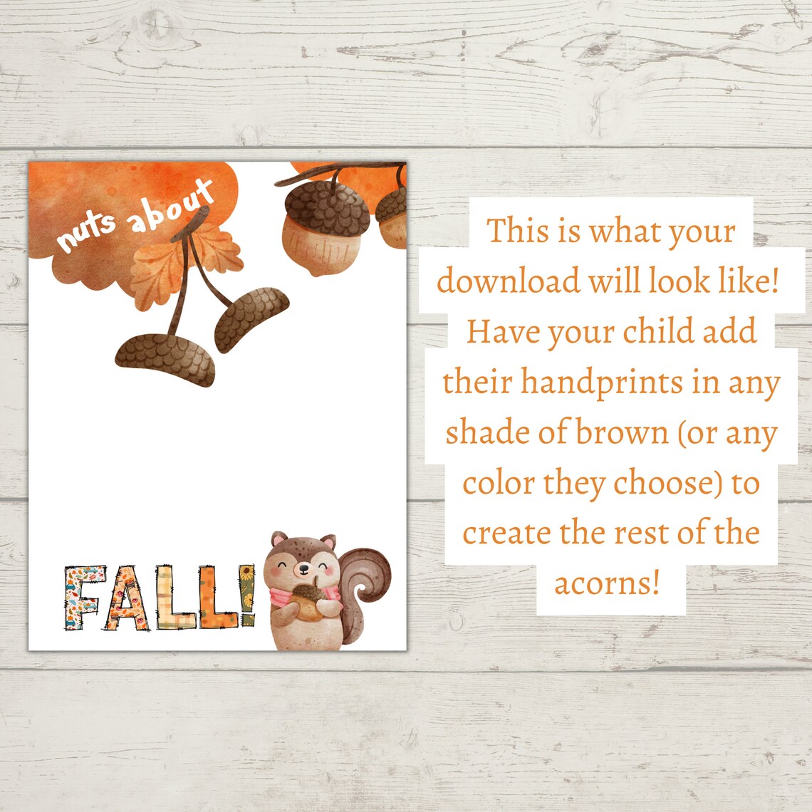 Acorn Handprint Craft Fall Handprint Craft for Kids Nuts - Etsy