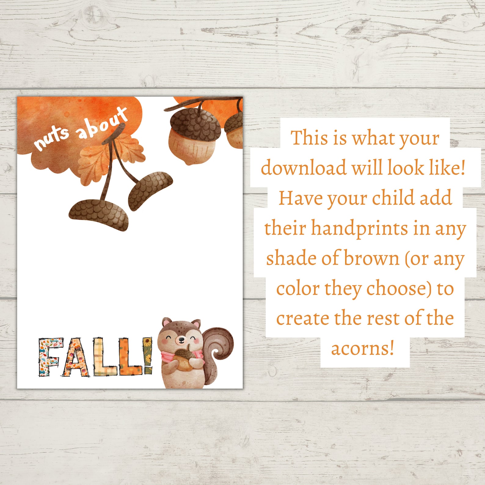 Acorn Handprint Craft Fall Handprint Craft for Kids Nuts - Etsy