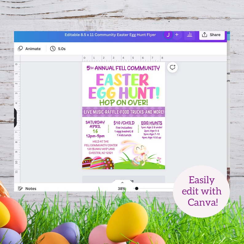 Editable Easter Egg Hunt Flyer Community Easter Egg Hunt - Etsy