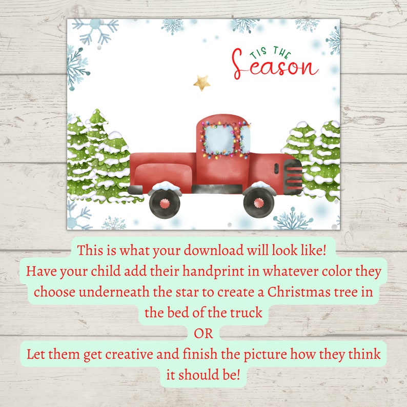 Christmas Handprint Art, Holiday Handprint Craft, Truck Handprint Craft ...