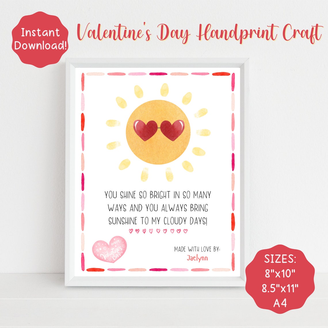 Valentine's Day Handprint Craft Bundle Valentine's - Etsy