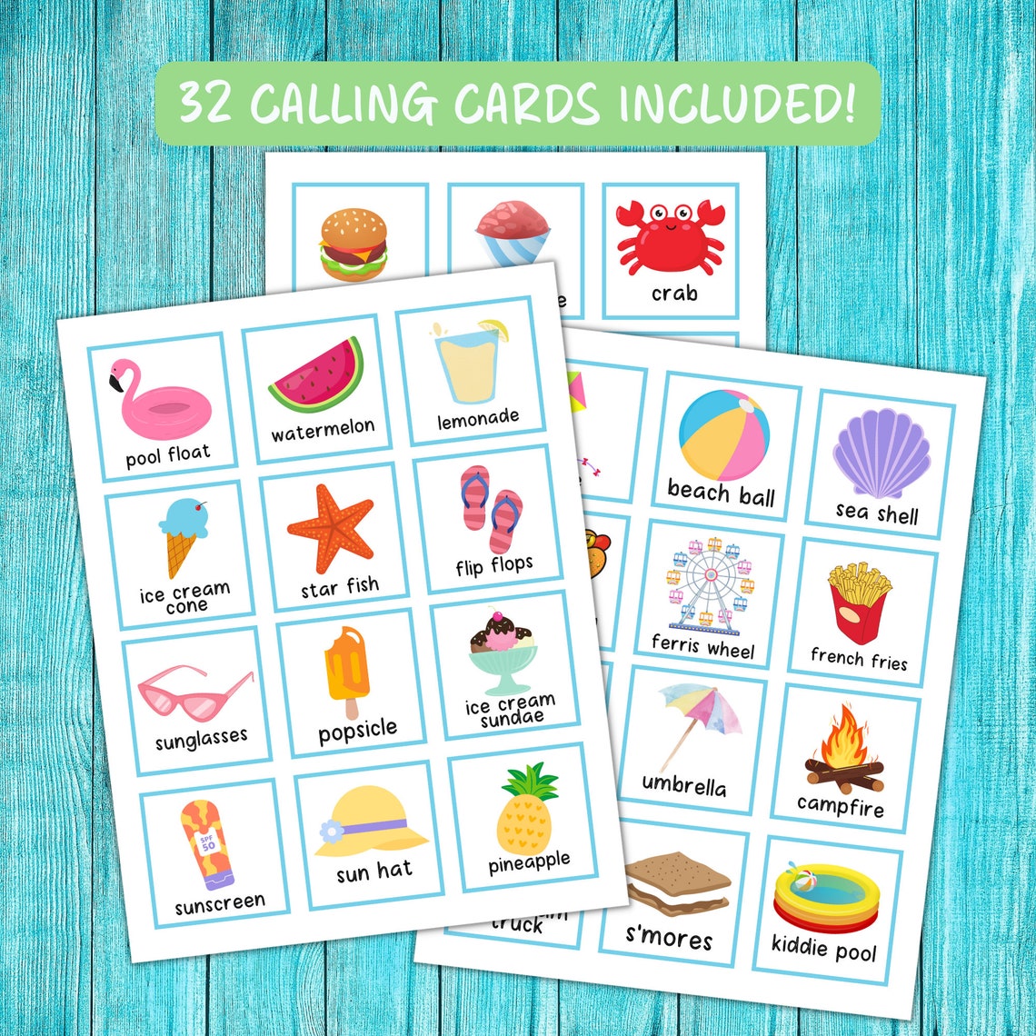 Summer Bingo for Kids Printable Summer Bingo Summer - Etsy