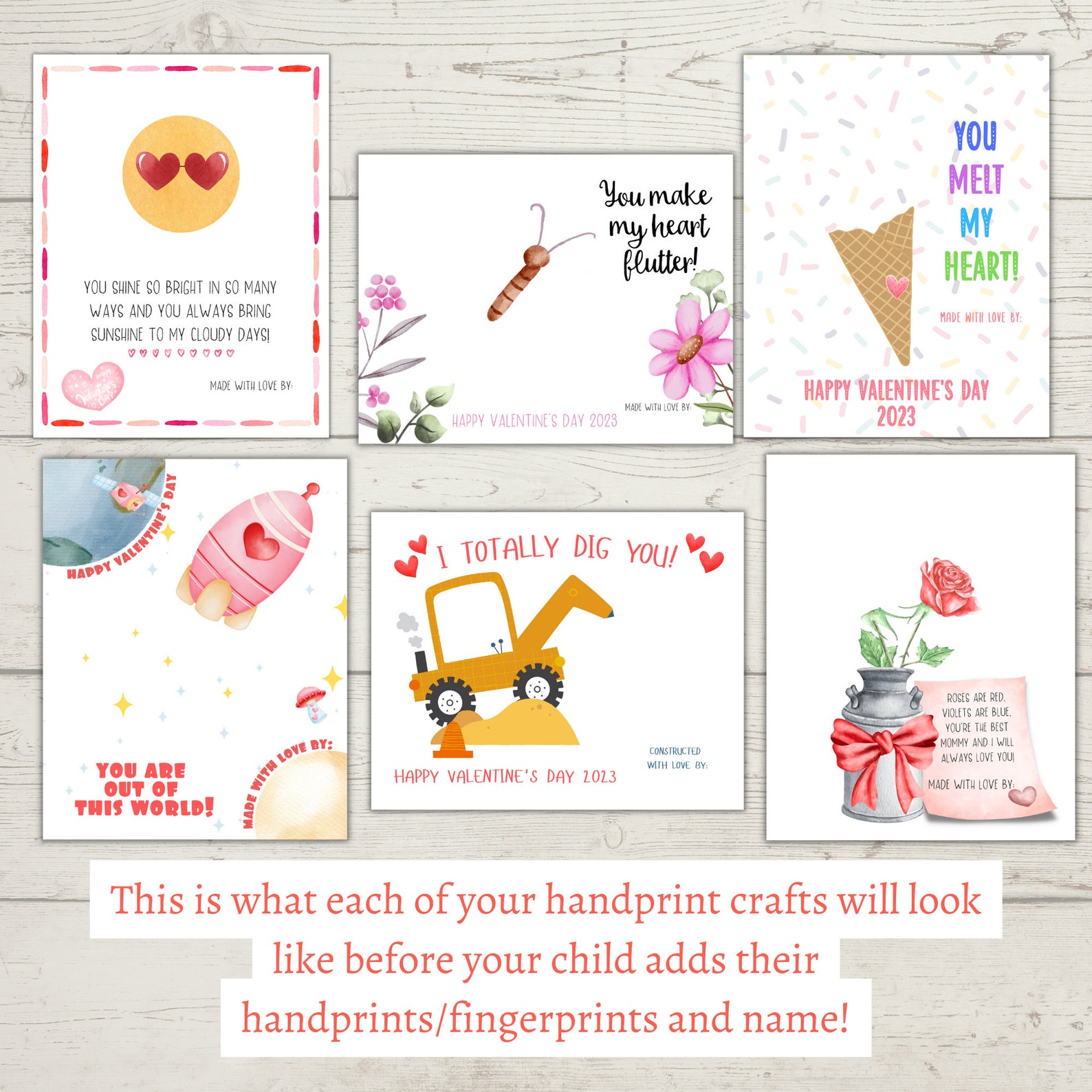Valentine's Day Handprint Craft Bundle Valentine's - Etsy