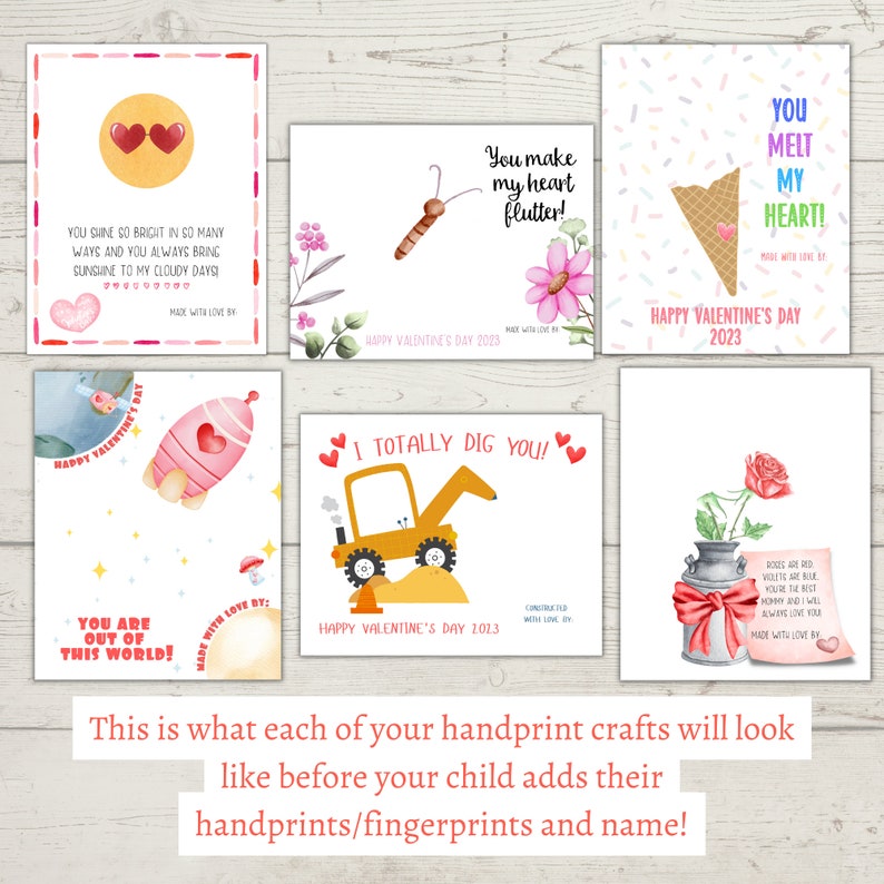 Valentine's Day Handprint Craft Bundle Valentine's - Etsy