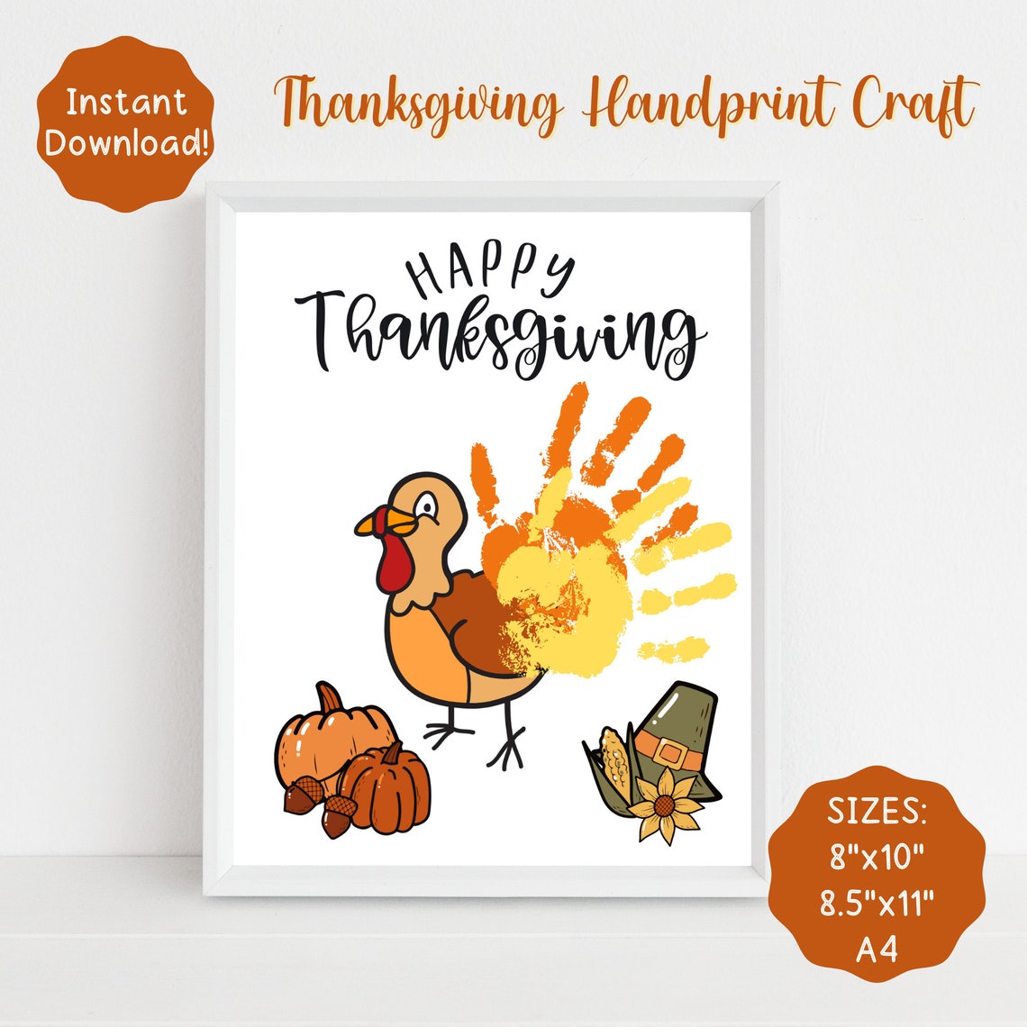 Thanksgiving Handprint Craft Turkey Handprint Art - Etsy