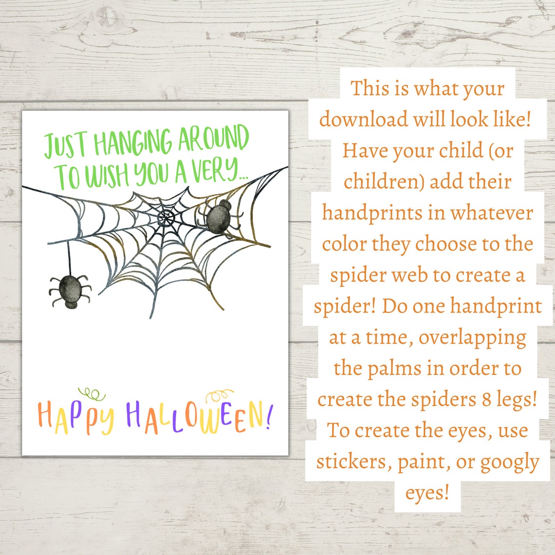 Halloween Handprint Craft, Spider Handprint Craft, Handprint Craft for ...
