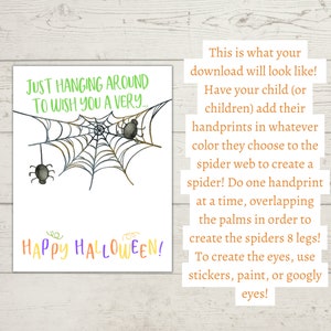 Halloween Handprint Craft, Spider Handprint Craft, Handprint Craft for ...
