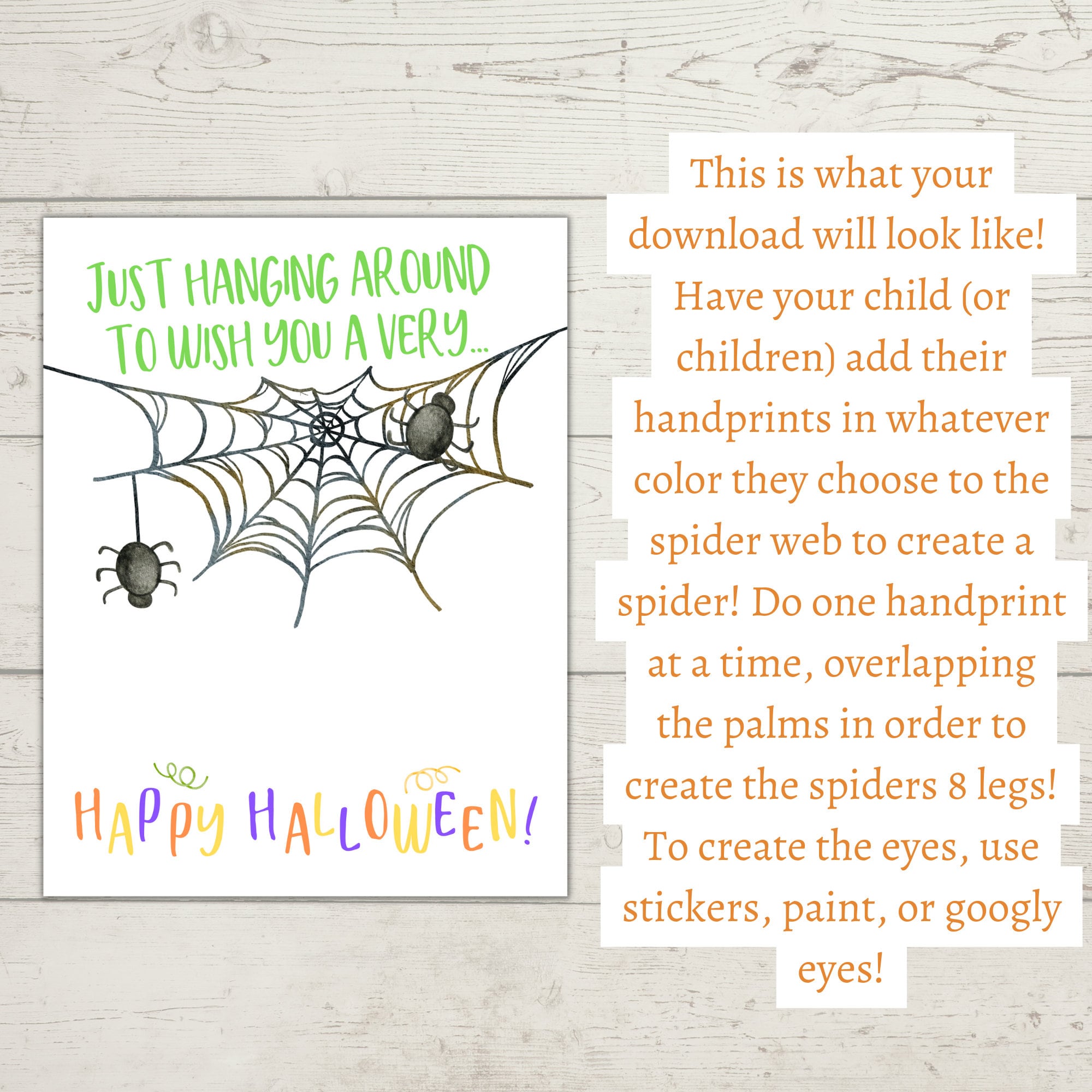 Halloween Handprint Craft, Spider Handprint Craft, Handprint Craft for ...