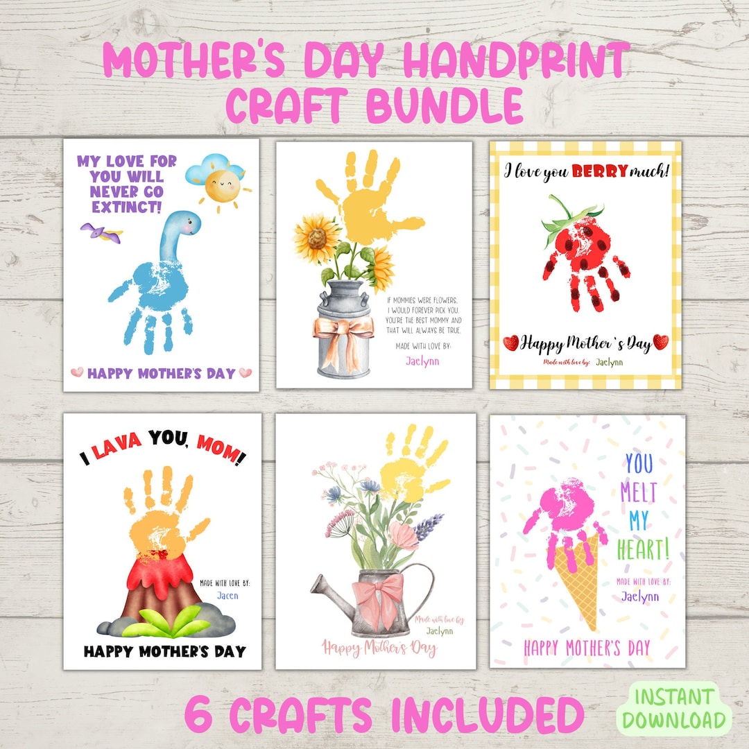 Mother's Day Craft Bundle, Printable Crafts, DIY Mother's Day Cards ...