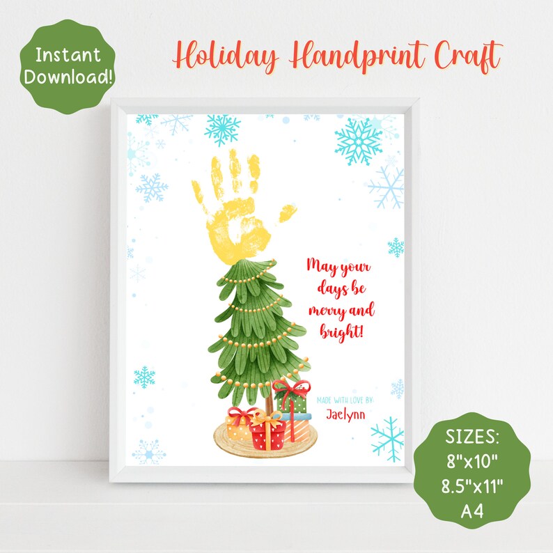Christmas Handprint Craft Bundle, Christmas Handprint Art, Holiday ...