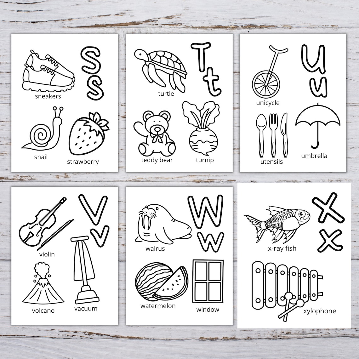 Alphabet Coloring Pages A to Z Coloring Pages for Kids - Etsy