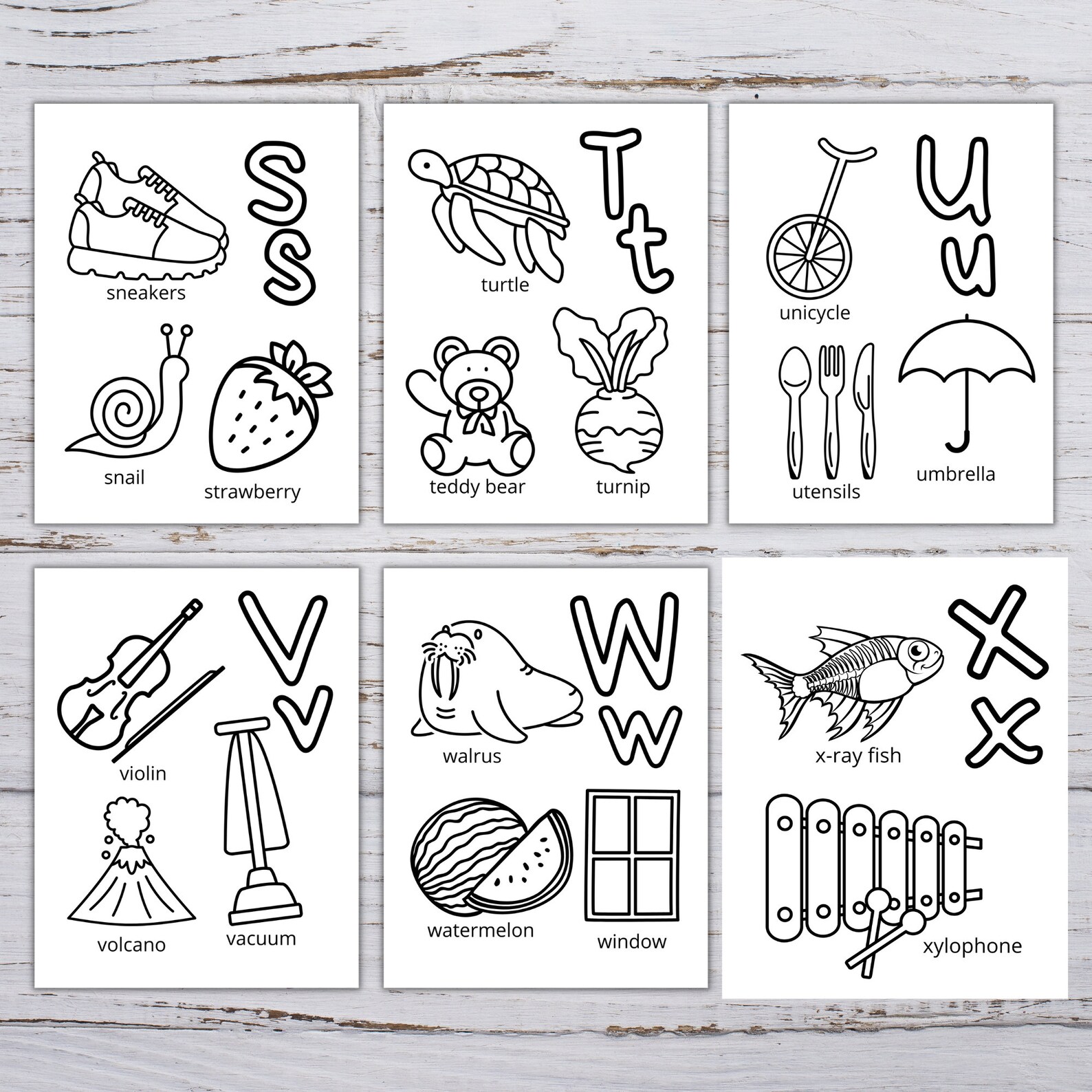 Alphabet Coloring Pages A to Z Coloring Pages for Kids - Etsy