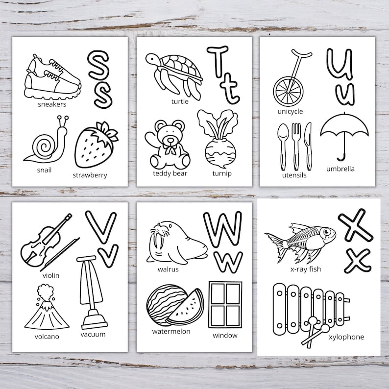 Alphabet Coloring Pages A to Z Coloring Pages for Kids - Etsy