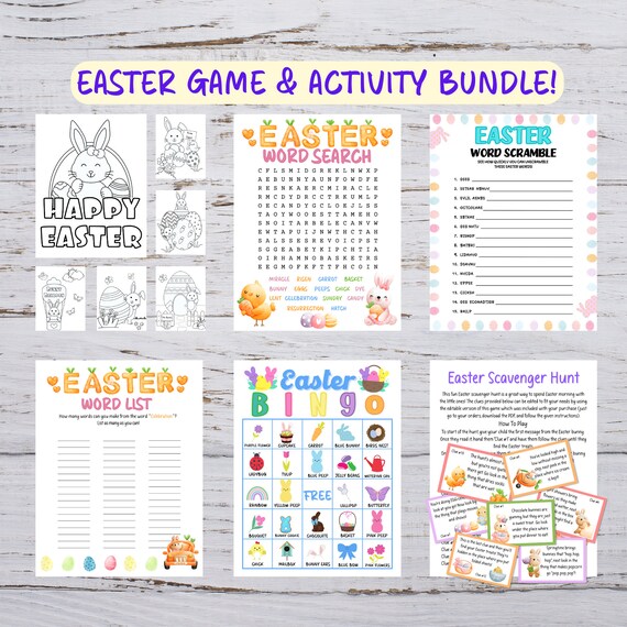 Easter Games Bundle Printable Easter Games Easter Bundle | Etsy