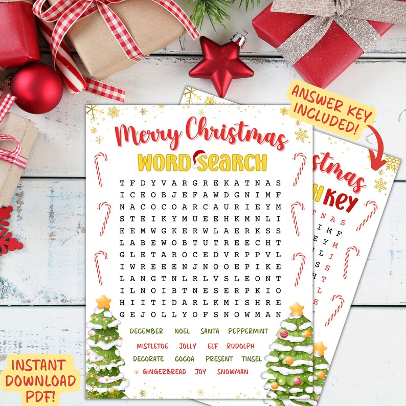 Printable Christmas Game Bundle, Holiday Activities for Kids, Christmas ...