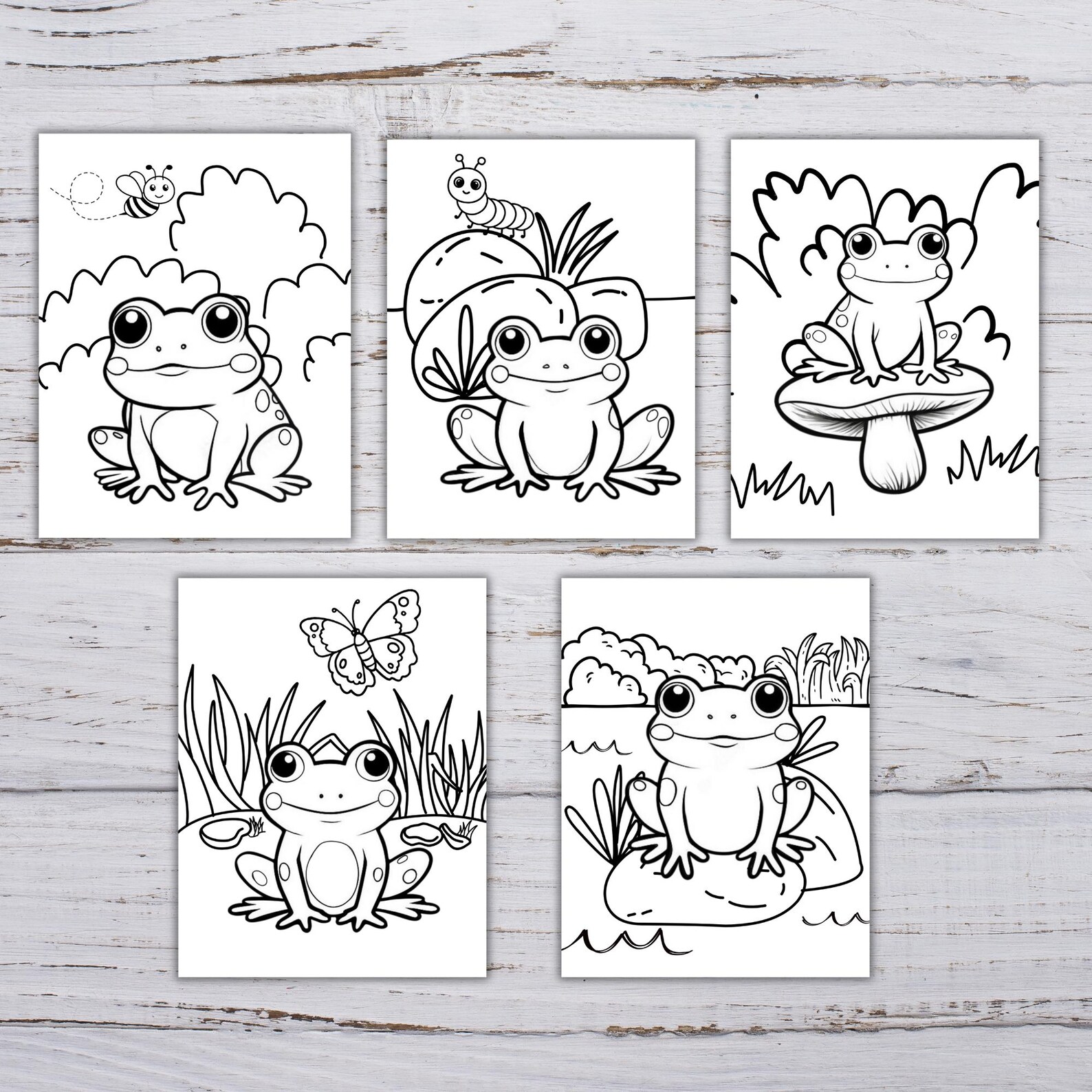 Frog Coloring Pages, Kids Coloring Sheets, Printable Frog Coloring ...